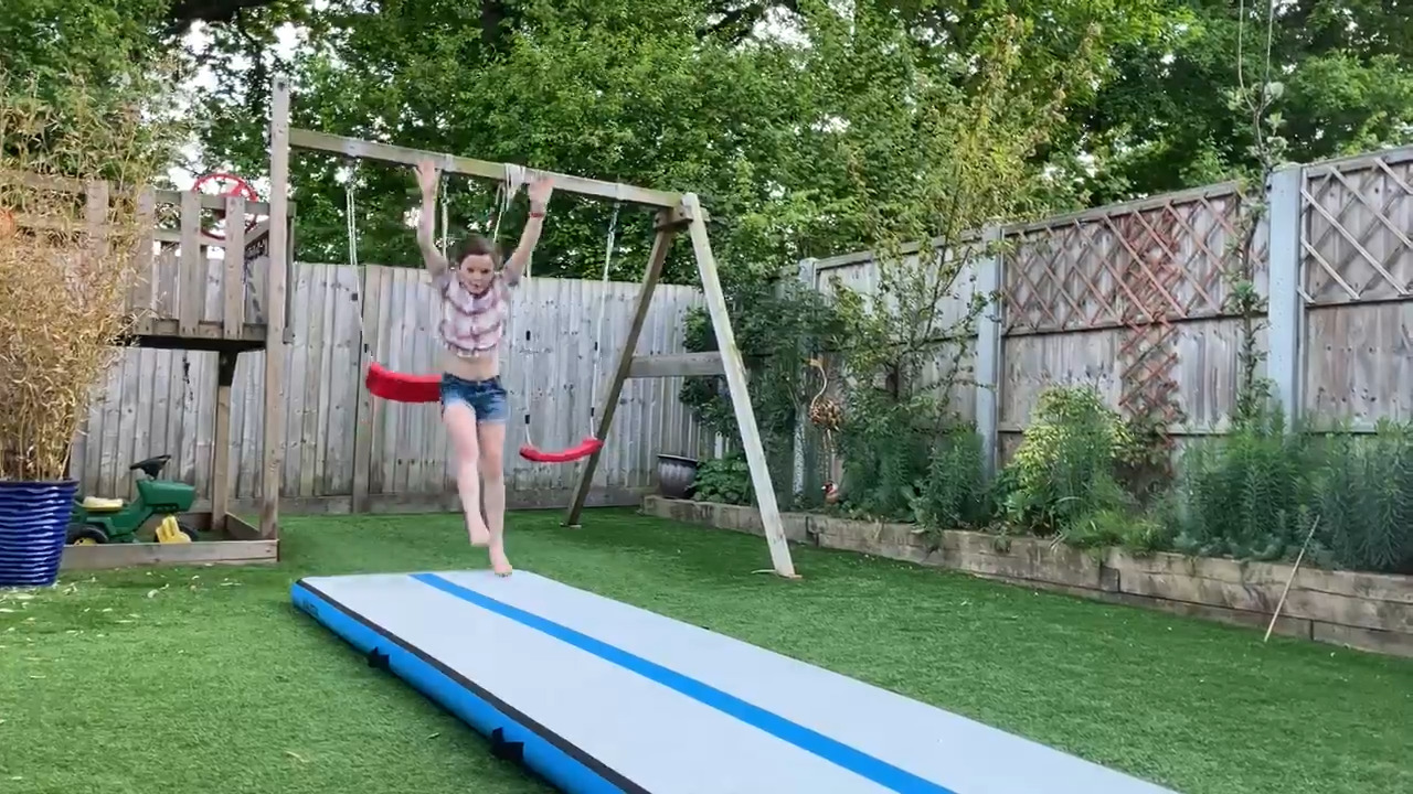Little Girl Performs Incredible 360 Flip After Jumping Off Swing ...