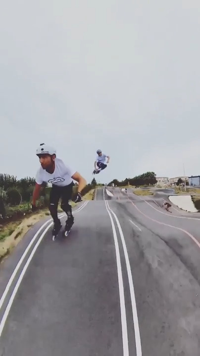 Two Guys Perform Impressive Jumps and Stunts on Their Inline Skates ...