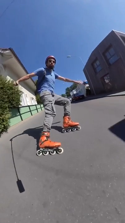 Guy Rollerblades Downhill and Drifts to a Stop | Jukin Licensing