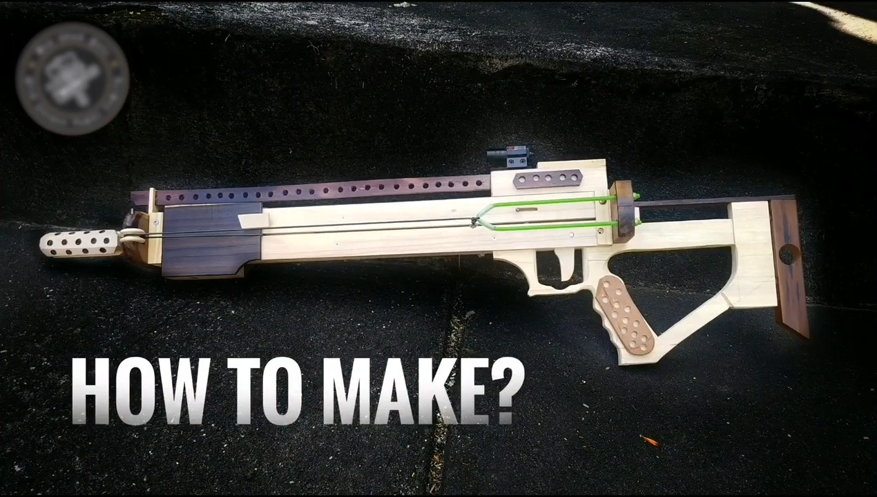 Person Shows How to Make DIY Wooden Slingshot Sniper Gun | Jukin Licensing