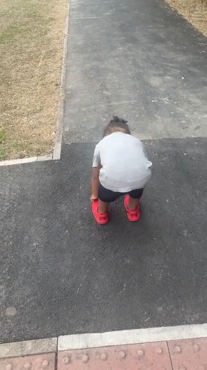 Toddler Tries to Pull His Feet When Mom Asks Him to Pick up His Feet ...