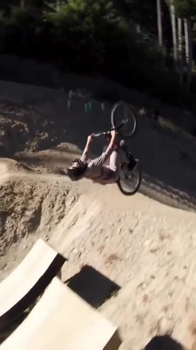 MTB Rider Successfully Lands Amazing Backflip From Ramp | Jukin Licensing