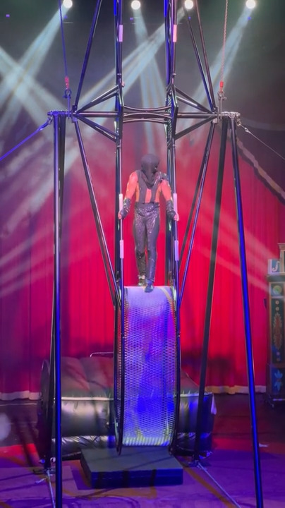 Blindfolded Circus Artist Has Close Call While Performing on Giant ...