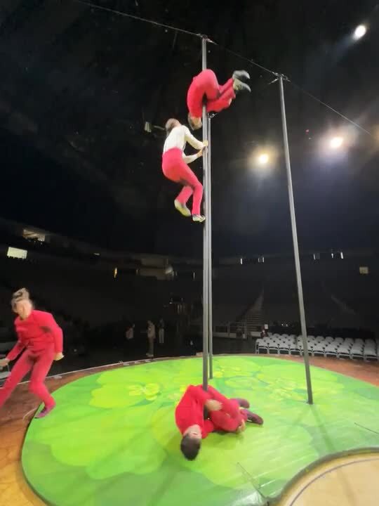 Group of Acrobats Perform Pole Climbing Trick | Jukin Licensing