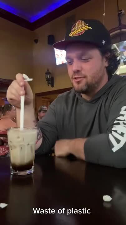 Man Discards Plastic Straw and Proceeds to Drink With Paper Wrapper ...