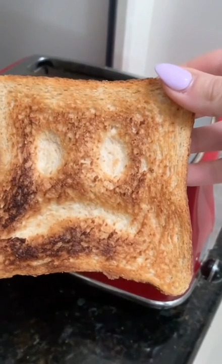 Woman Shows How to Make Grumpy Faced Bread Toast | Jukin Licensing