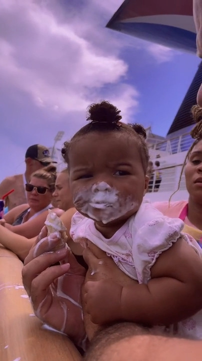 Baby Girl Gets Ice Cream All Over Her Face | Jukin Licensing