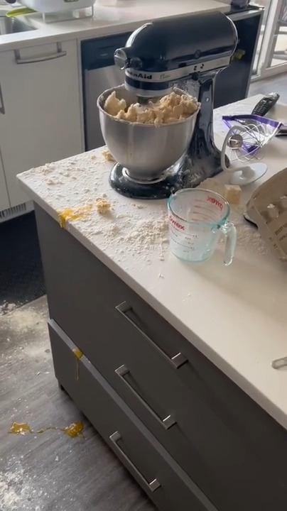 Person Makes Mess in Kitchen While Baking | Jukin Licensing