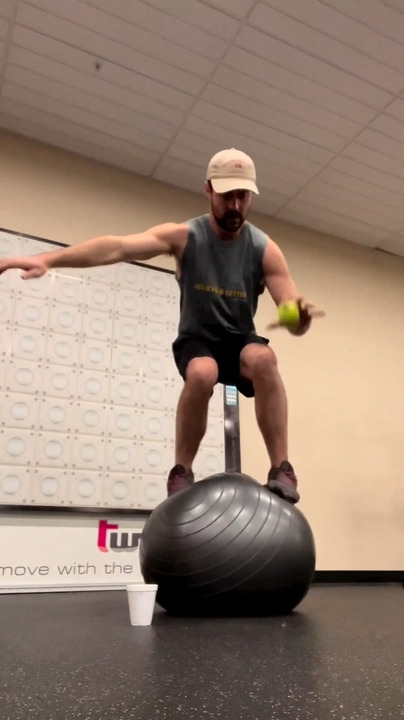 Guy Executes Unique Balancing Trick on Stability Ball | Jukin Licensing