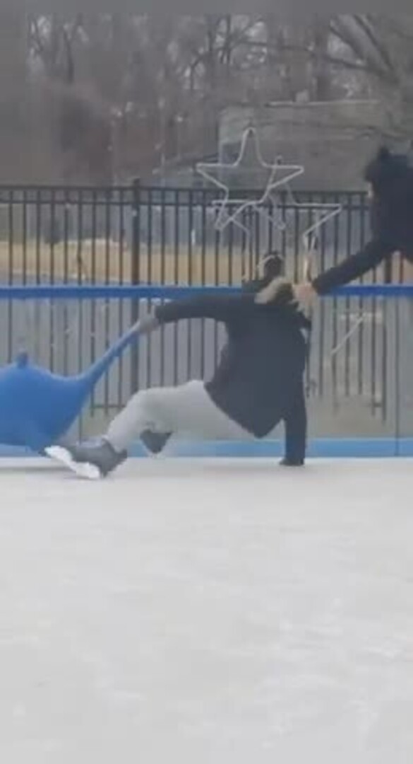 Man Fails At Ice Skating On His First Attempt | Jukin Licensing
