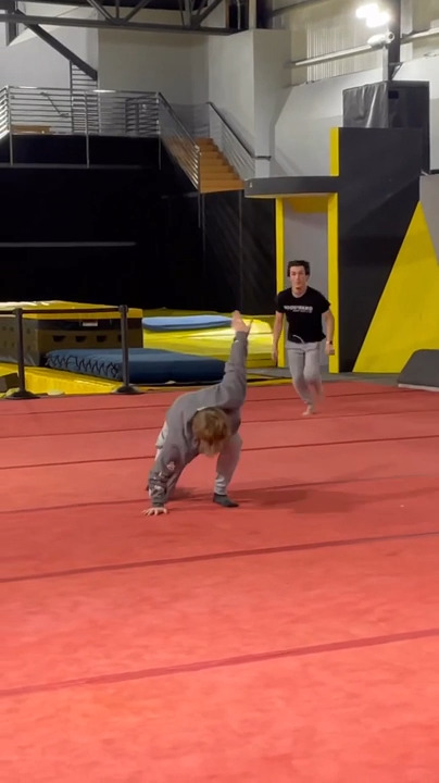 Duo Perform Tumbling Trick on Sprung Track | Jukin Licensing