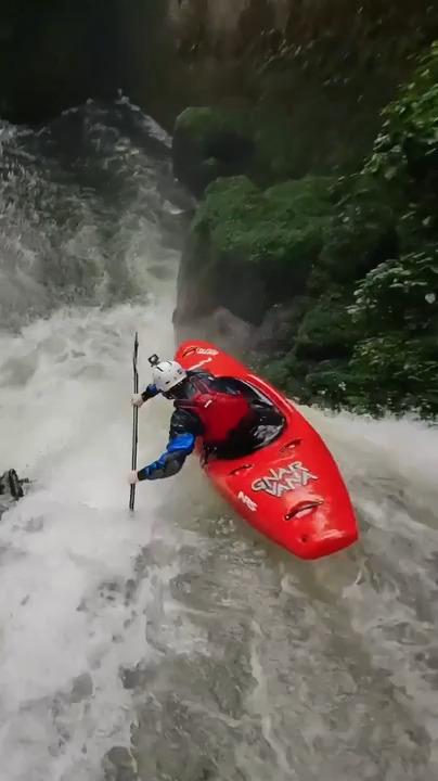 Person Jumps Down Huge Waterfall in Their Kayak | Jukin Licensing