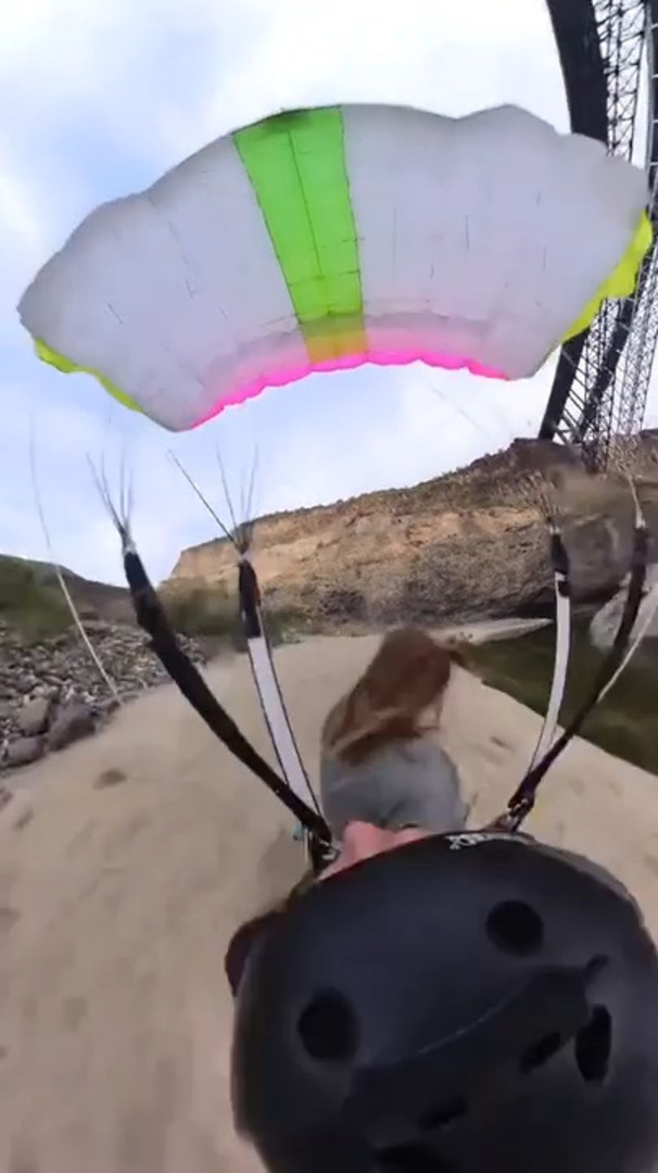 Base Jumper Accidentally Crashes Into Woman While Landing | Jukin Licensing