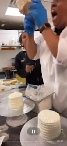 Baker Drops Cake as Coworker Scares Her by Pranking Her | Jukin Licensing