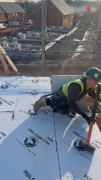 Carpenter Falls Through Floorboard While Laying Them Onto Joists ...