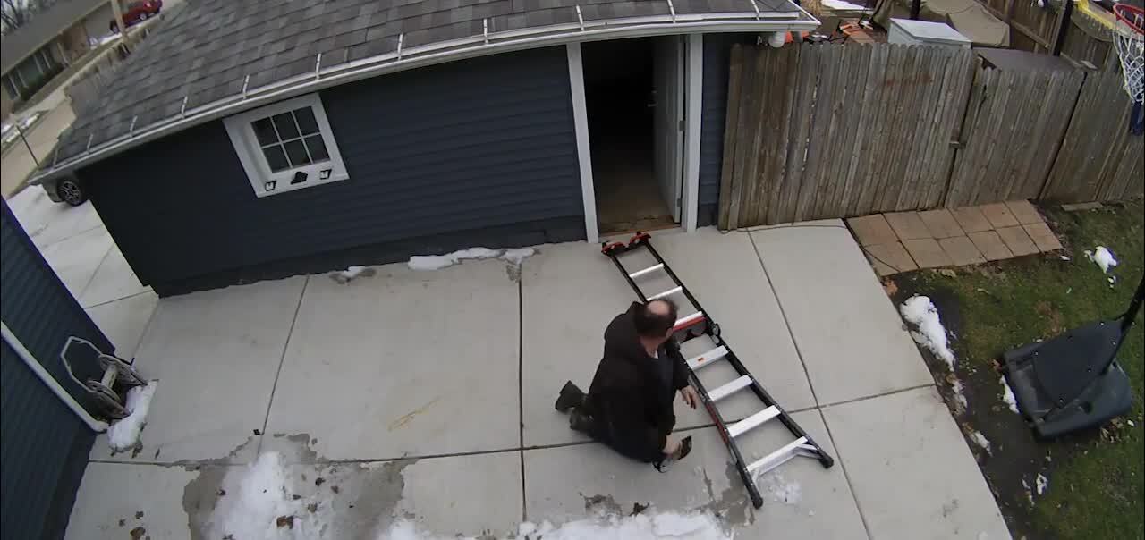 Guy Falls Off Step Ladder While Fixing Security Camera at Home | Jukin ...