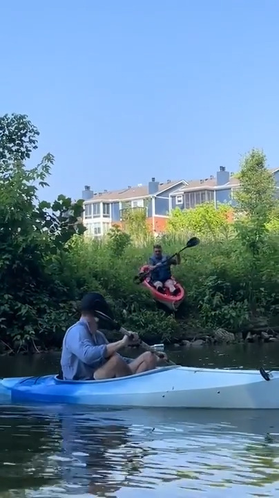 Guy Falls Off Kayak While Watching Fellow Slide Into Creek | Jukin ...