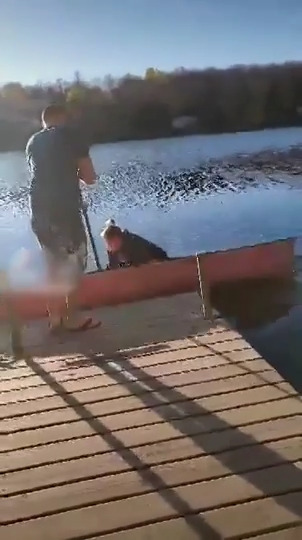 Woman Falls in Water as Boat Flips When She Steps on it | Jukin Licensing