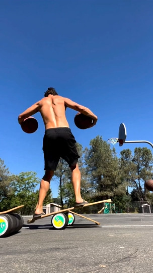 Guy on Balance Boards Executes Wonderful Basketball Trick Shots | Jukin ...