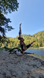 Trio of Men Create Balancing Acrobatic Formation With Each Other on ...