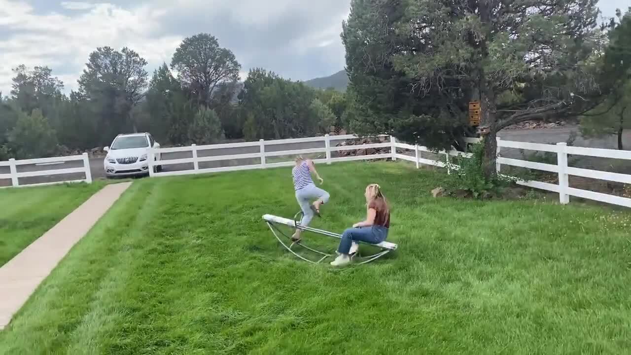 Sisters Riding See-saw Aggressively End Up Head-butting Each Other ...