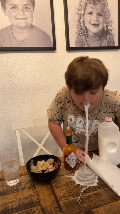Boy Pukes in Seconds After Drinking Hot Sauce Followed by Milk | Jukin ...