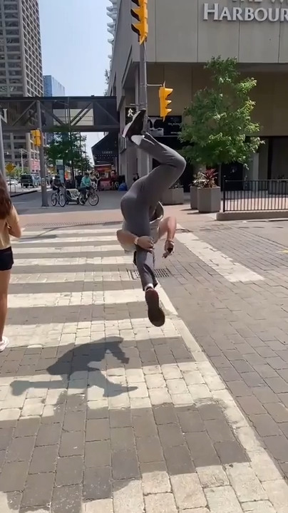 Man Does Front Flips on Crosswalk | Jukin Licensing