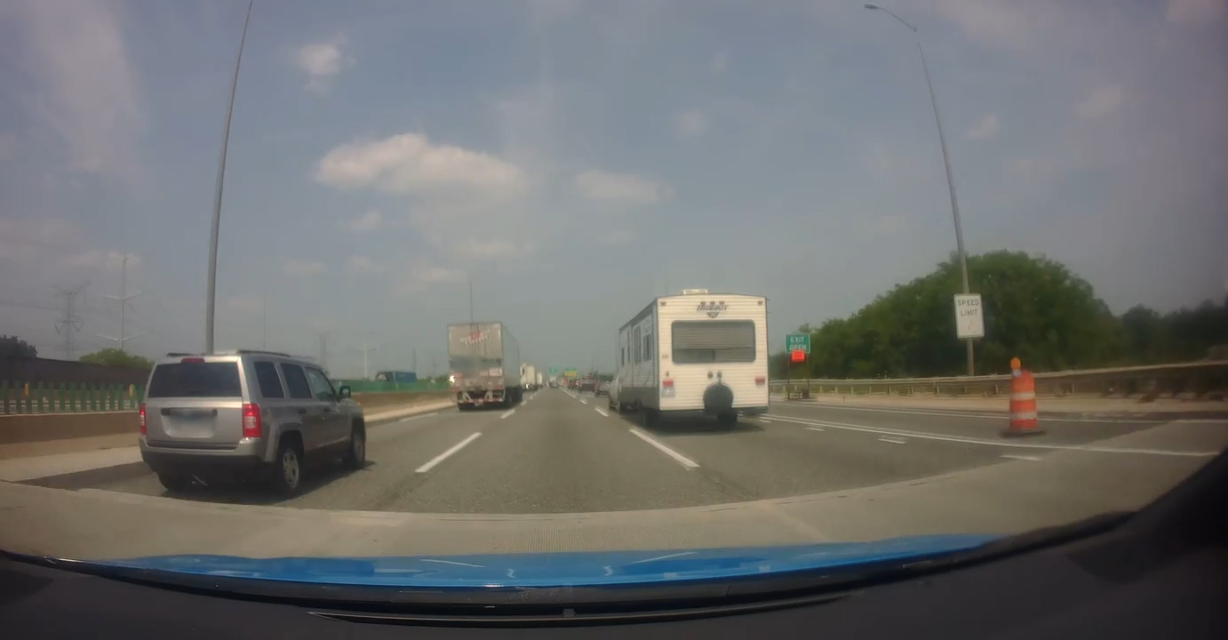 SUV Exiting Highway Accidentally Crashes Into Construction Cones ...