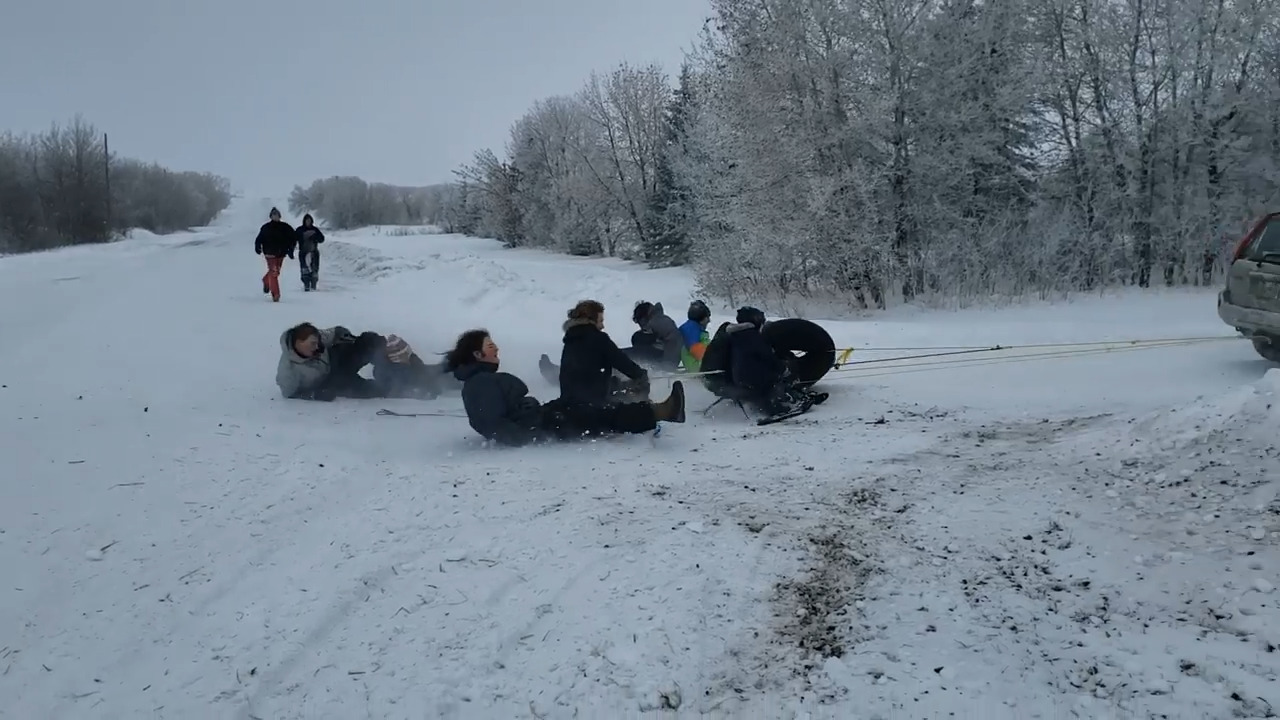 People Fall Off Sledges While Being Pulled by Car | Jukin Licensing