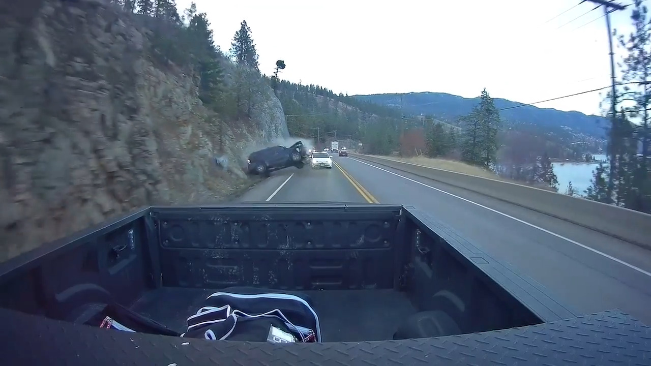 SUV Crashes Into Rock Face During Police Chase | Jukin Licensing