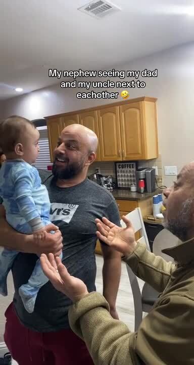 Baby Gets Confused Seeing Look-Alike Grandpa and his Brother | Jukin ...