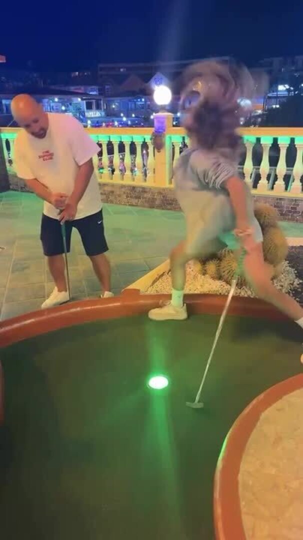 Woman slips and falls on cactus while playing mini golf with friend ...