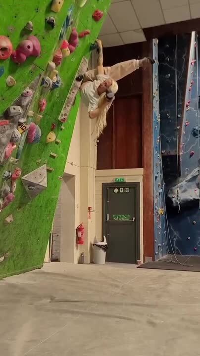 Indoor Climber Performs Incredible Acrobatic Tricks on Climbing Wall ...