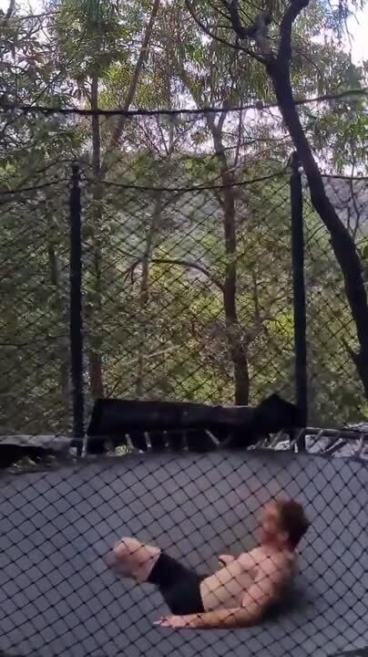 Man Falls Through Trampoline While Attempting Triple Backflip With One ...