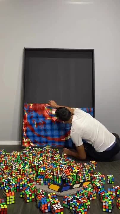 Man Creates Portrait of Famous Footballer With Multiple Rubik's Cubes ...