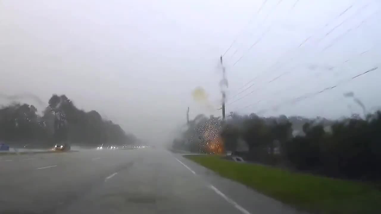 Person Witnesses Lightning Strike While Driving During Thunderstorm in ...