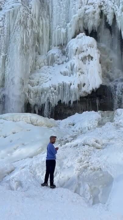 Majestic Semi-frozen Waterfall in Canada | Jukin Licensing