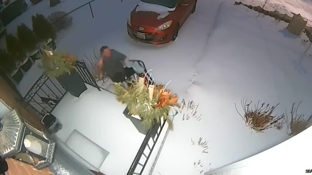 Man Breaks Railing While Falling Off Icy Steps in Ontario, Canada ...