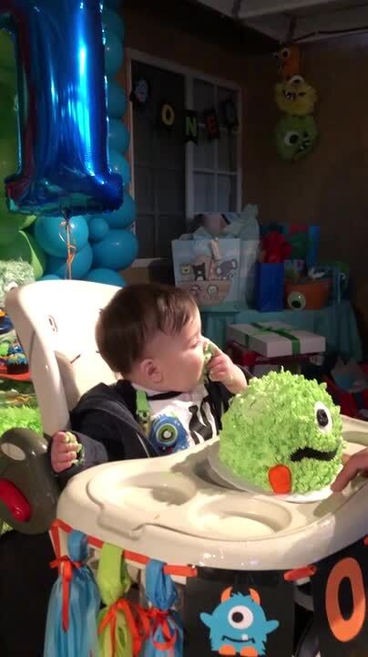 Little Boy Smashes Face Into Cake While Celebrating First Birthday ...