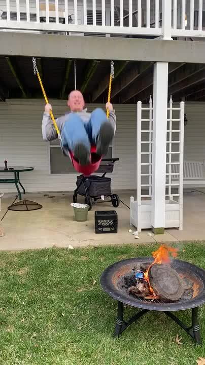 Man Falls Into Fire Pit While Riding Toddler Swing In His Backyard ...