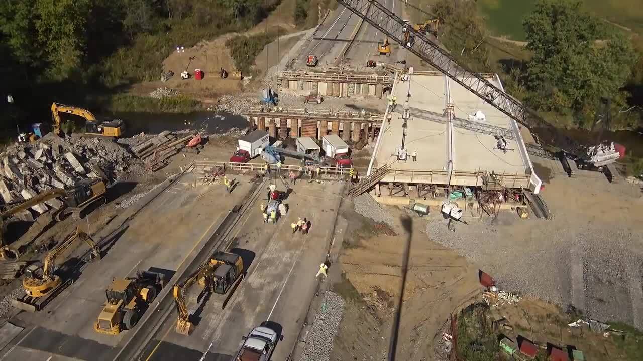 55 Hours Timelapse of Sliding Superstructure Replacement | Jukin Licensing