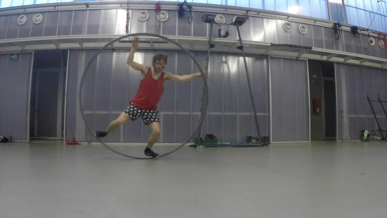 Man Spins on Giant Cyr Wheel | Jukin Licensing