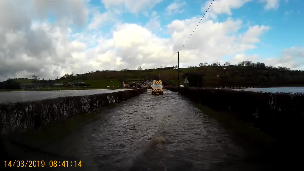 River Banwy Overflows and Floods Roadway | Jukin Licensing