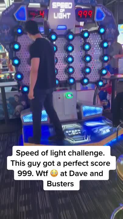 Guy Scores Perfect Score While Playing ?Speed of Light? Arcade Game ...