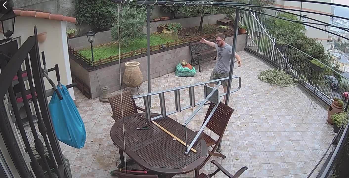 Man on Ladder Falls After Losing Footing and Lands Awkwardly | Jukin ...