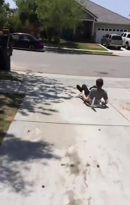 Guy in Skate Shoes Fails Hilariously While Attempting Trick With Chair ...