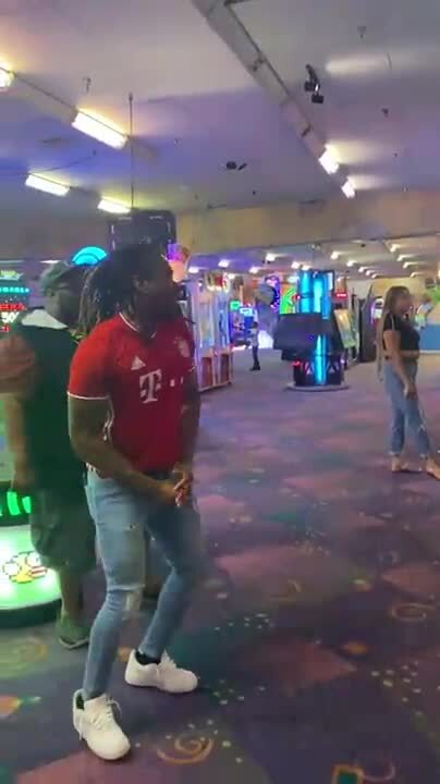 Guy Hits a Strong Blow And Destroys Punching Game Machine At Arcade ...