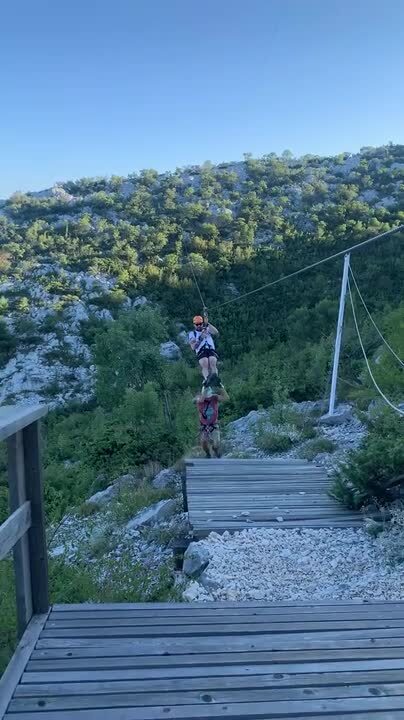 Guy Gets Stuck on Zip Line After Braking Too Hard | Jukin Licensing