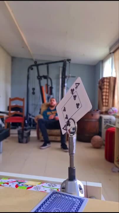 Guy Shows Trick By Sticking Throwing Card Inside Keyring | Jukin Licensing