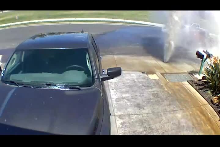 Water Spews After Car Crashes Into Fire Hydrant | Jukin Licensing